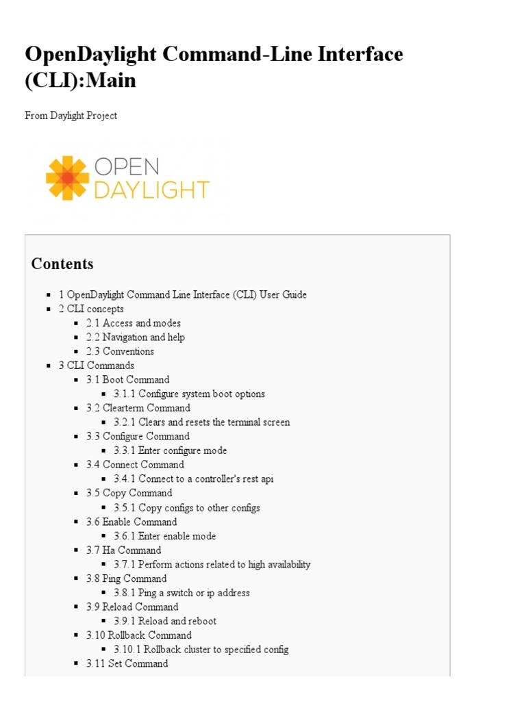 OpenDaylight Command-Line Interface (CLI) - Main - Daylight Project ...