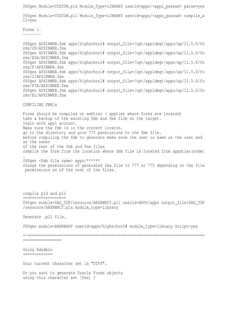 Forms, Libraryand MENU Compile Procedure | PDF | Computer Architecture ...