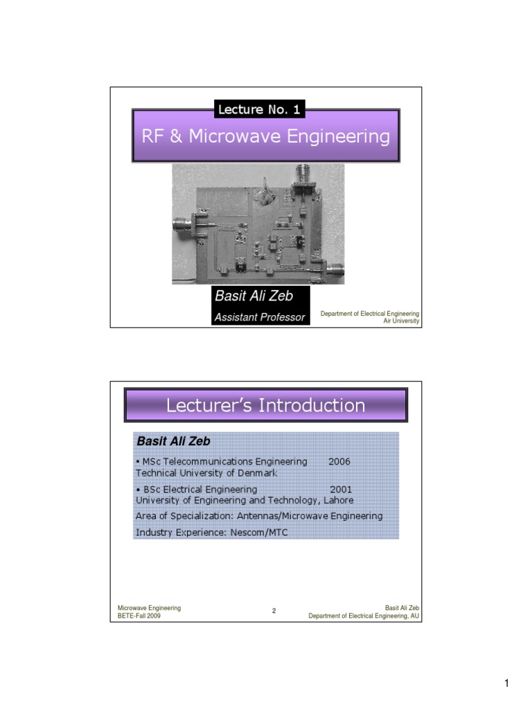 Lec.1 Introduction To Microwave Engineering | PDF | Maxwell's Equations ...