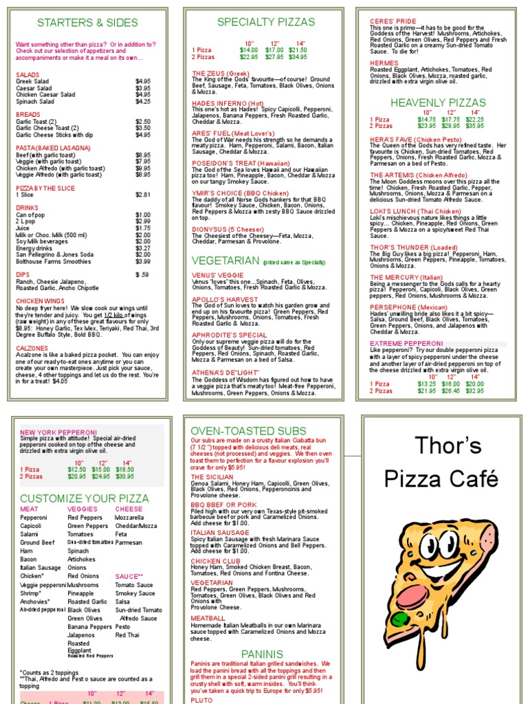 Thors Menu 08 | PDF | Pizza | Sausage