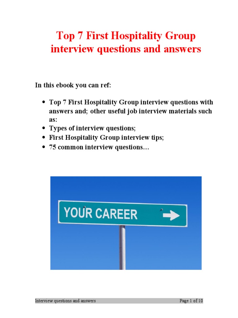Top 7 First Hospitality Group Interview Questions and Answers | PDF ...