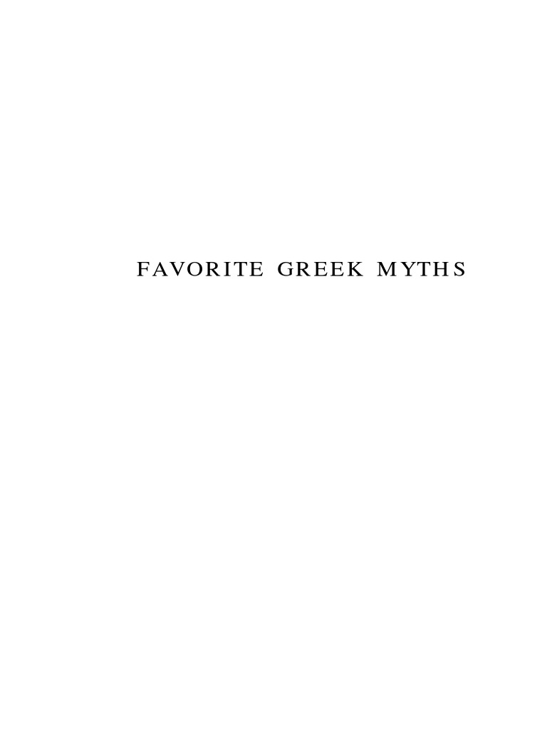 Favorite Greek Myths | PDF