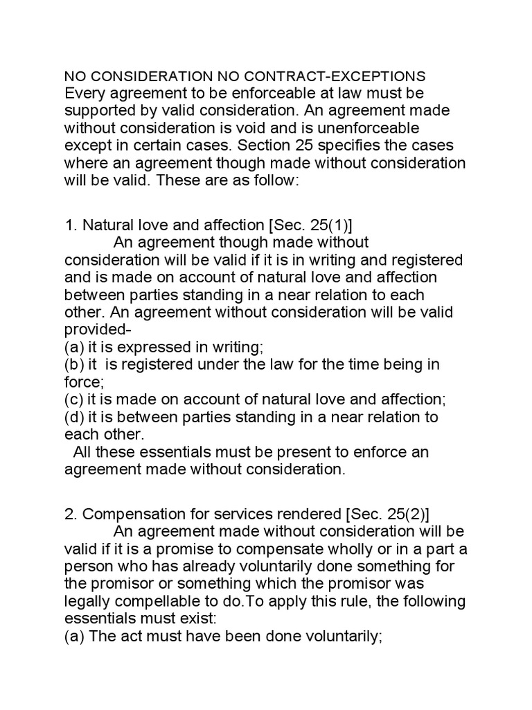 No Consideration No Contract | PDF