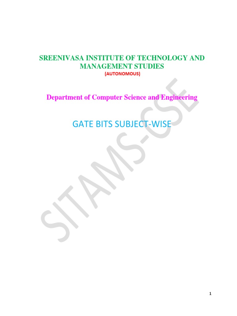 GATE CSE Syllabus and Study Material | PDF | Pointer (Computer ...