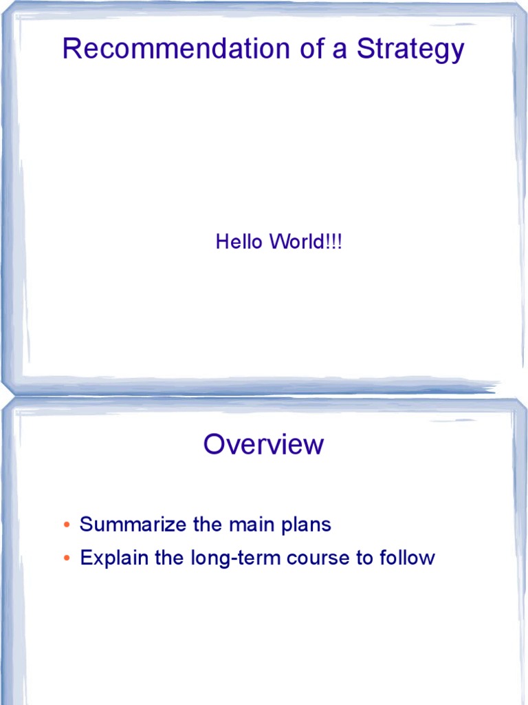 Strategic Plan & Recommendations | PDF | Business