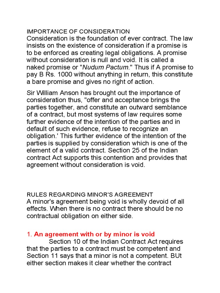 Importance of Consideration | Consideration | Legal Ethics | Free 30 ...