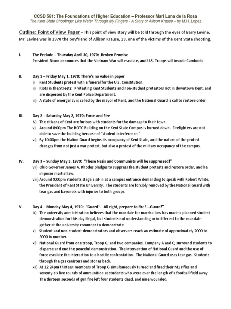 Kent State Shooting - Outline A Story of Allison Krause | PDF | Protest ...