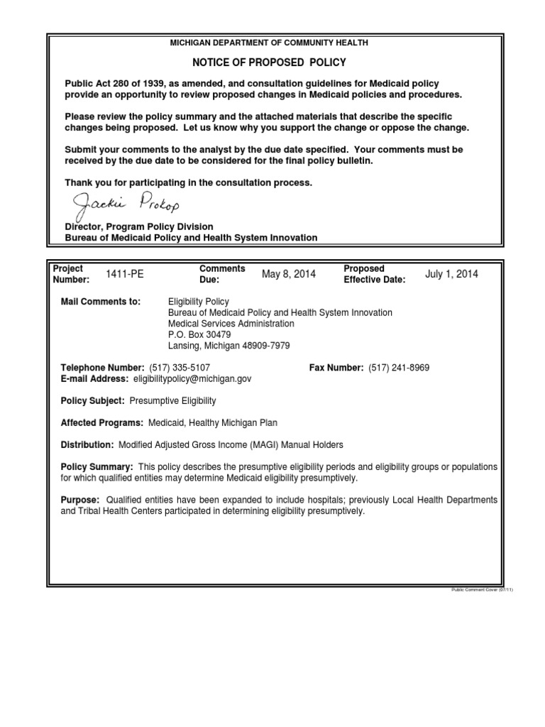 Michigan Medicaid Presumptive Eligibility | Medicaid | Patient ...