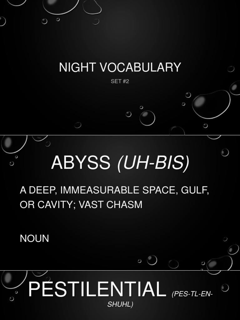 Night Vocabulary Set 2 | PDF