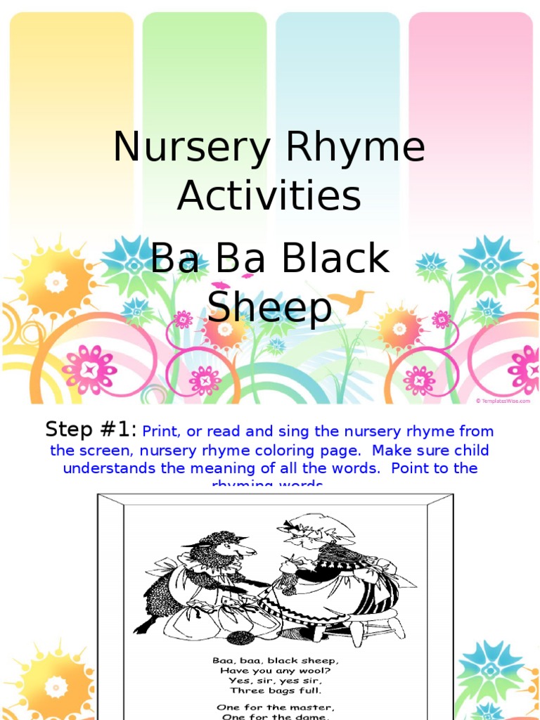 Nursery Rhyme Activities | PDF | Sheep
