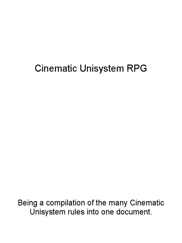 Cinimatic Unisystem Compiled | PDF | Leisure