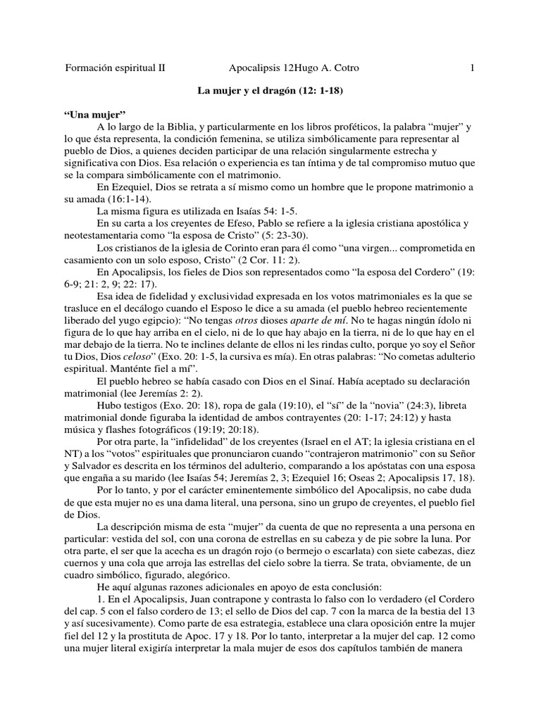 La mujer y el dragón en Apocalipsis 12 | PDF | Libro de revelación | Satán
