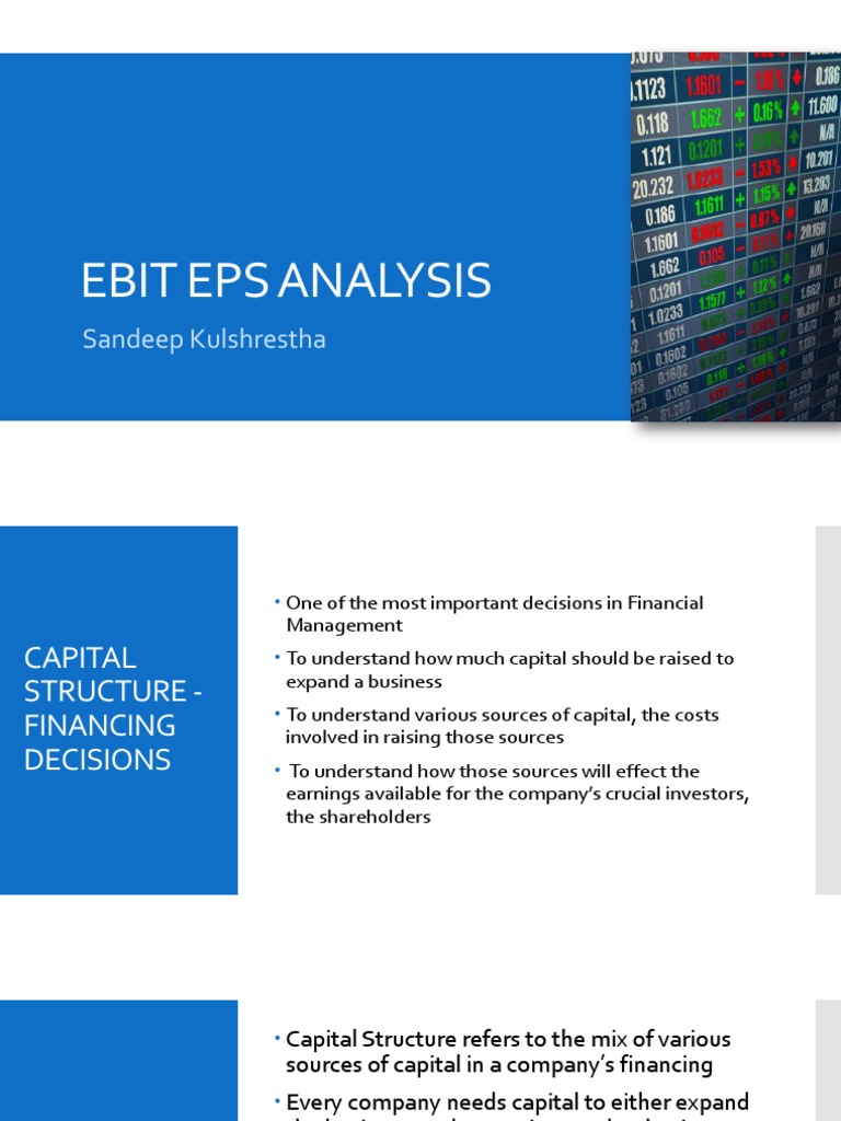 EBIT EPS ANALYSIS | Financial Capital | Capital Structure