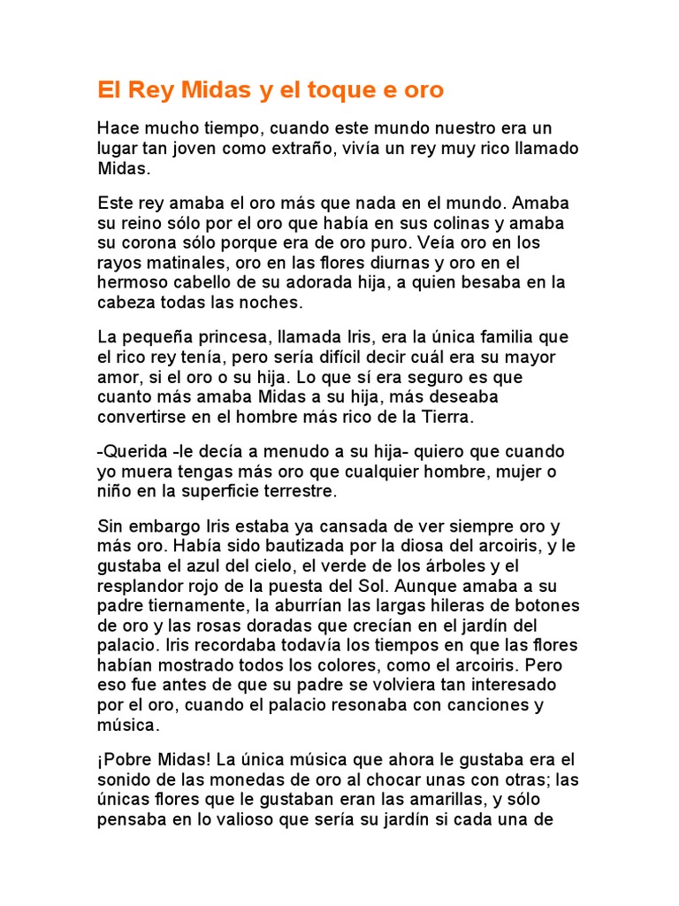 El Rey Midas y El Toque e Oro | PDF | Naturaleza
