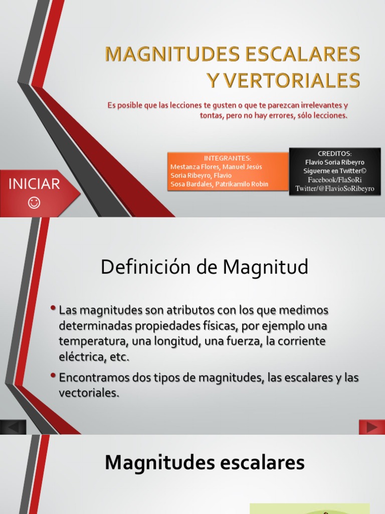 Magnitudes Escalares y Vertoriales | PDF | Vector Euclidiano | Fuerza