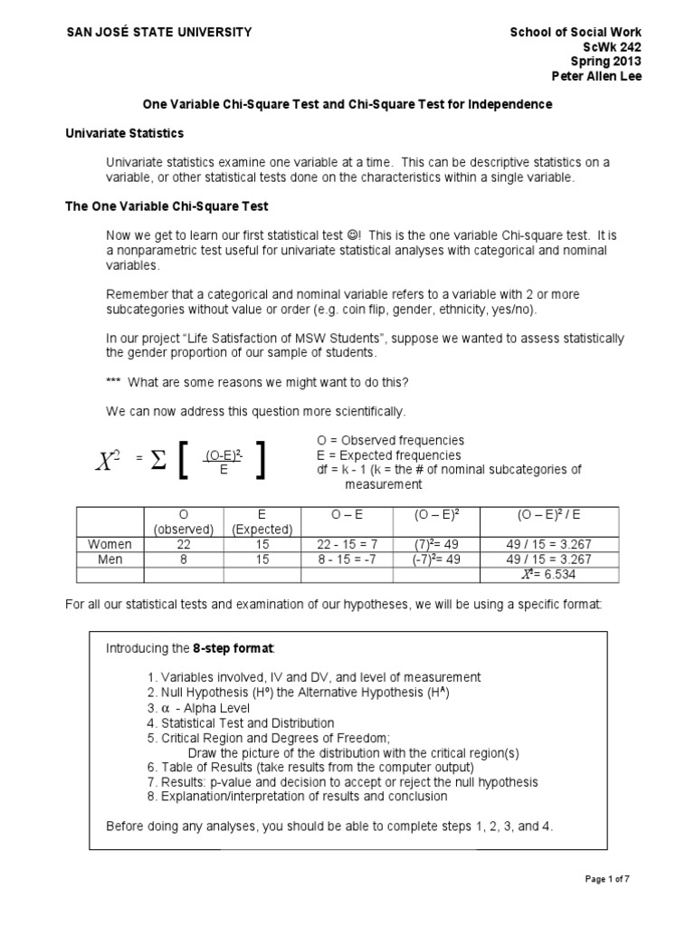 Chi Square Notes | PDF | Chi Squared Distribution | Statistical ...