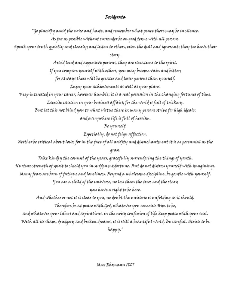 Desiderata | PDF