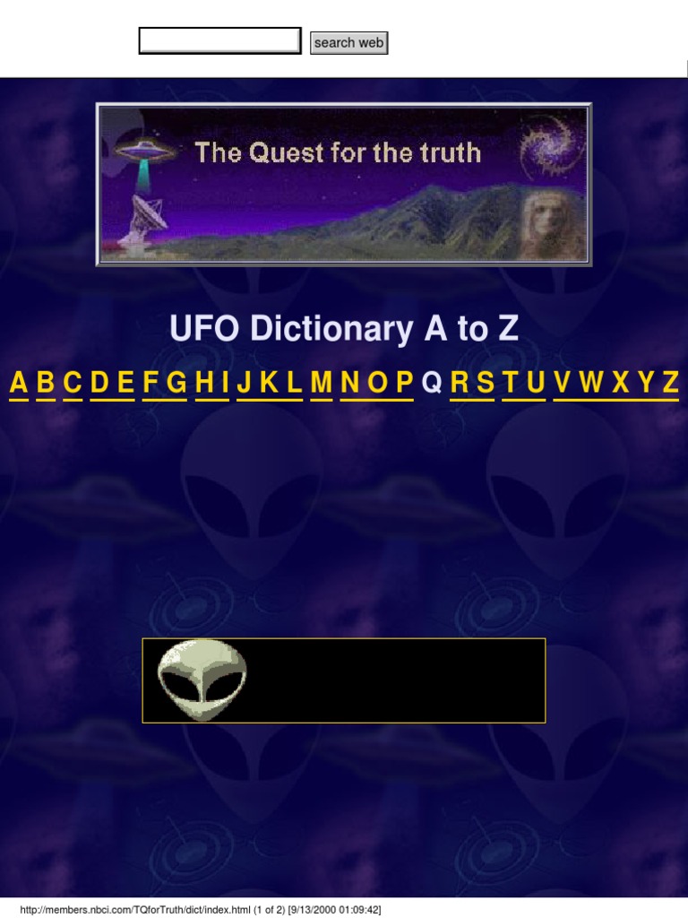 Ufo Dictionary | PDF | Unidentified Flying Object | Alien Abduction