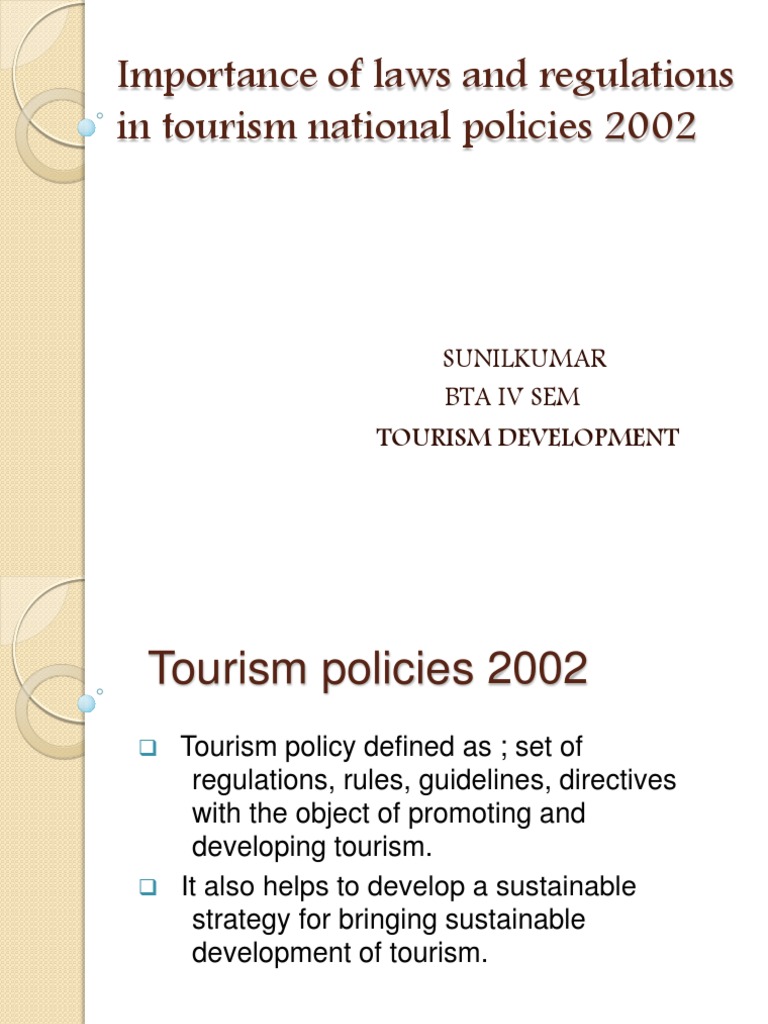 Tourism Policies 2002 Sunil | PDF | Travel Visa | Tourism