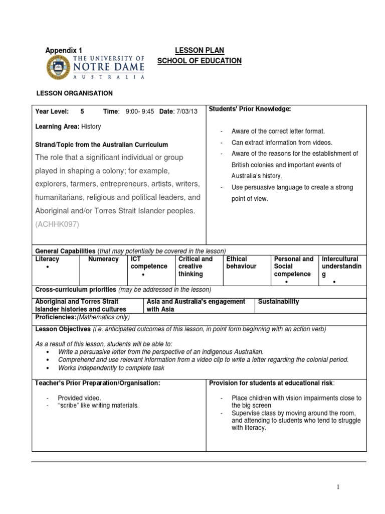 Lesson Plan 3 | PDF | Lesson Plan | Indigenous Australians