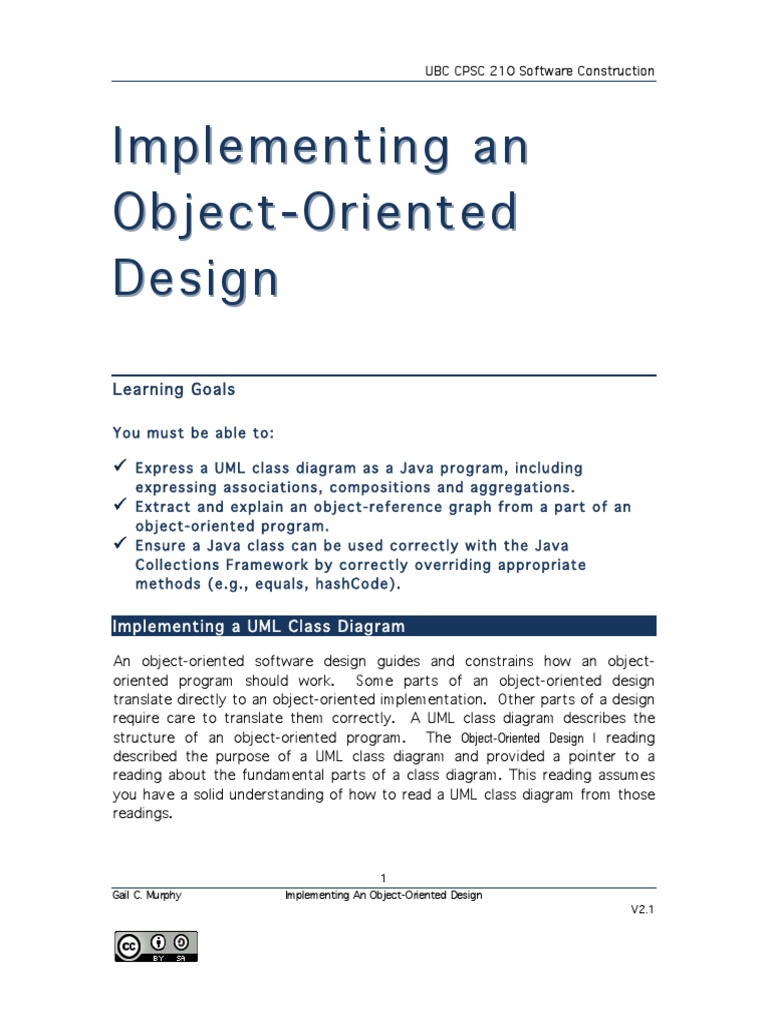 Object Oriented Design | PDF | Class (Computer Programming) | Object ...