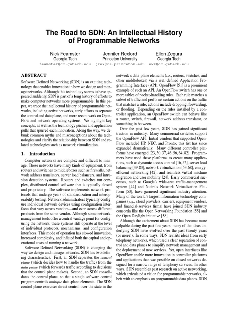 The Evolution of Programmable Networks from Active Networking to SDN ...