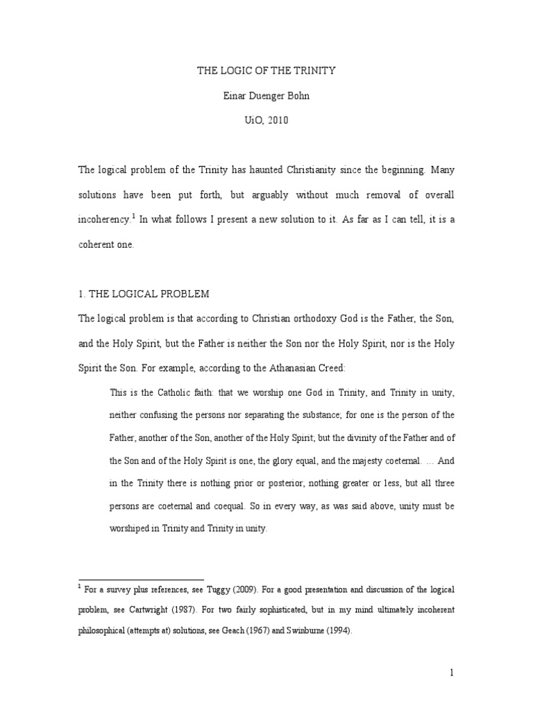 The Logic of The Trinity | PDF | Trinity | Theorem