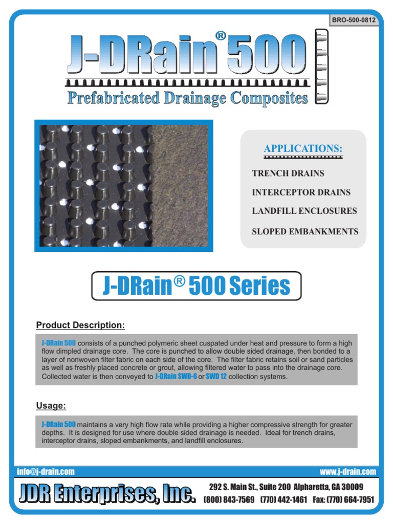 j Drain 500 Series 20121 | Drainage | Soil