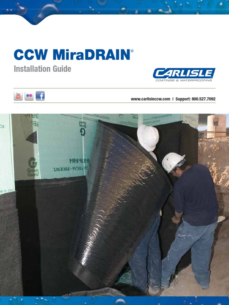 CCW-1166 602162 MiraDRAIN Installation Guide 7-1-13 | Drainage | Deep ...