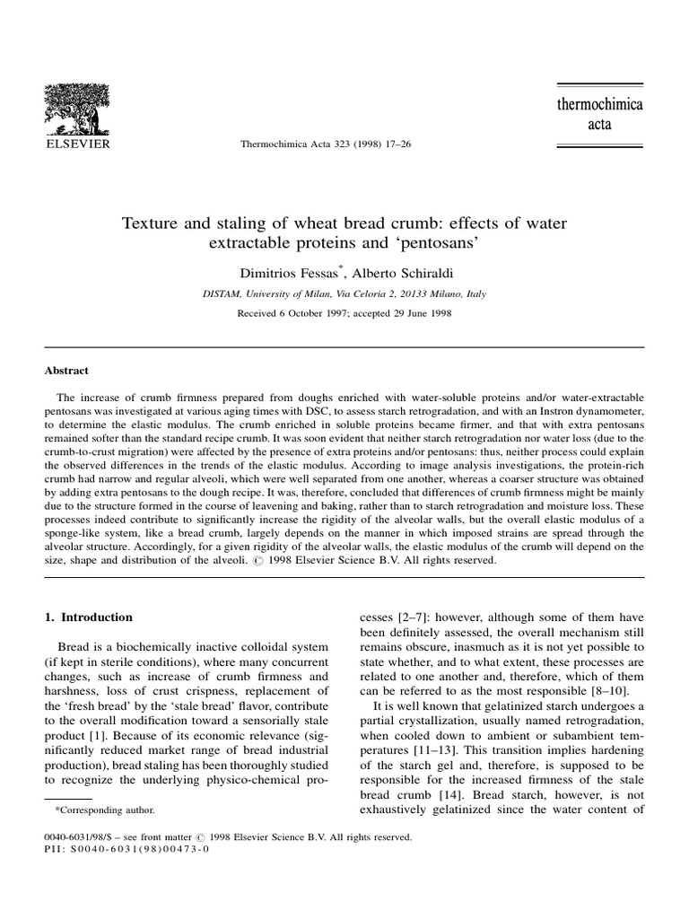 Texture and Staling of Wheat Bread Crumb - Effects of Water Extractable ...