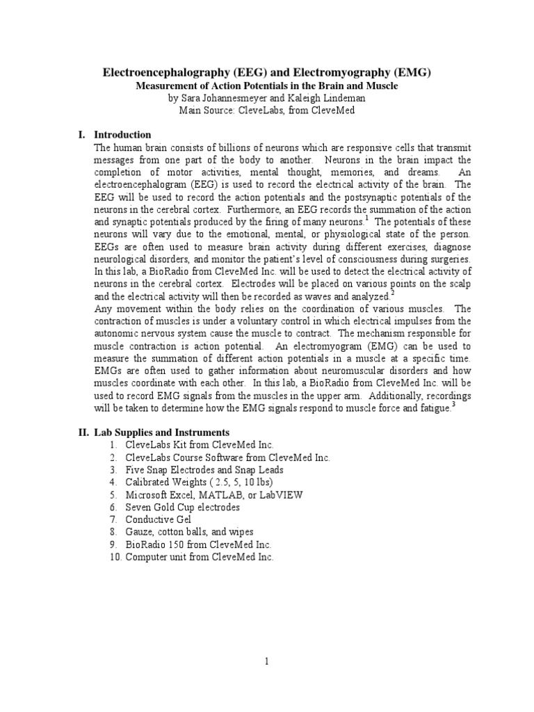 55) EEG and EMG | PDF | Electromyography | Electroencephalography
