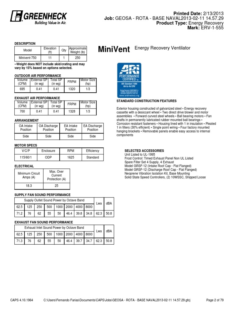 Submittal GREENHECK PDF | PDF | Air Conditioning | Hvac