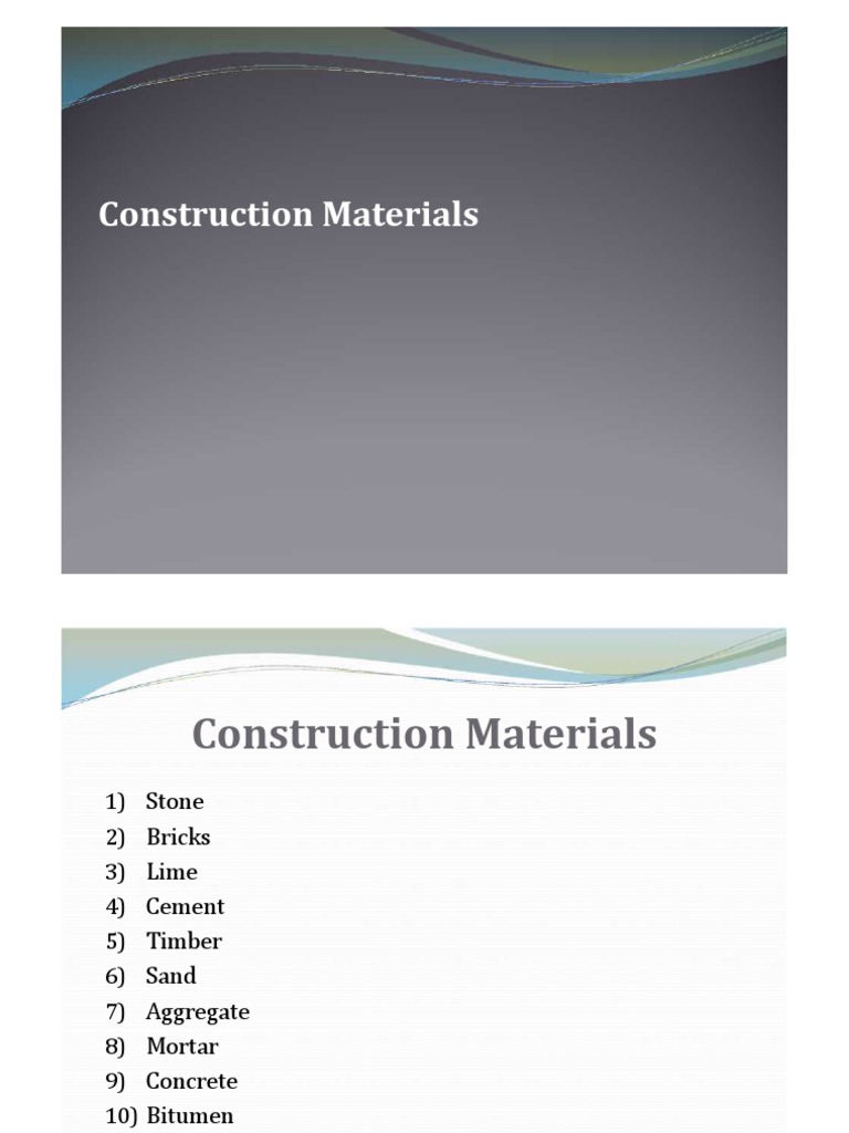 Construction Materials | PDF | Concrete | Brick
