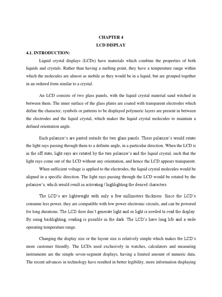 LCD Display | PDF | Liquid Crystal Display | Random Access Memory