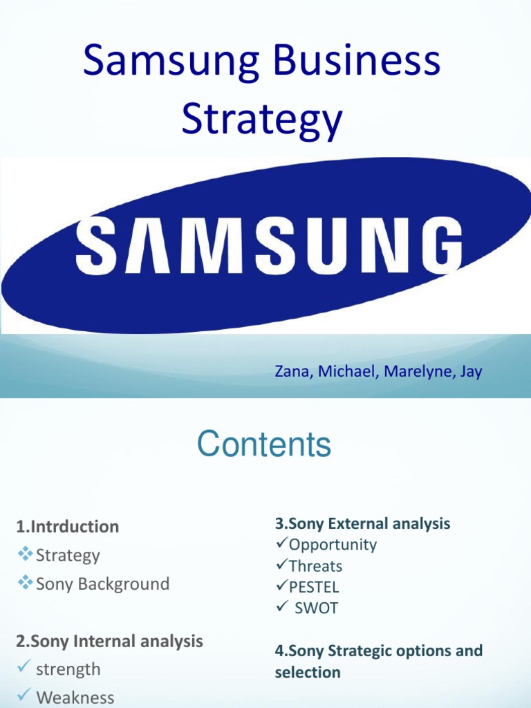 Samsung Business Strategy: Zana, Michael, Marelyne, Jay | PDF | Sony ...