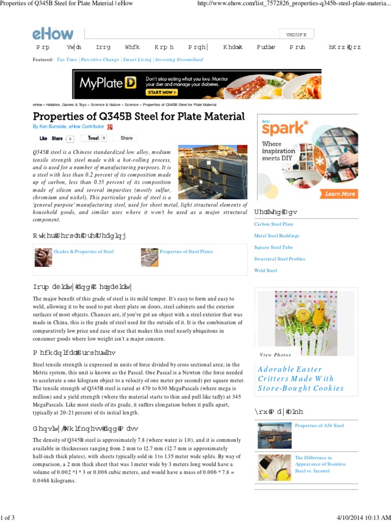Properties of Q345B Steel For Plate Material - Ehow | PDF | Structural ...