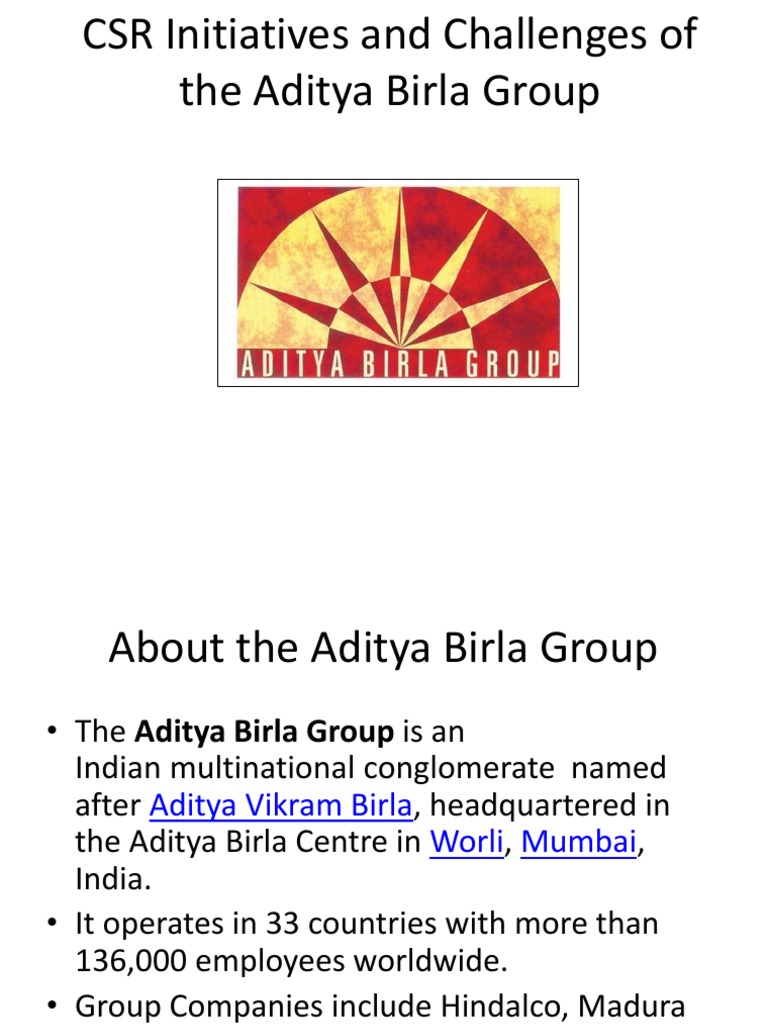 Aditya Birla Group CSR | PDF | Corporate Social Responsibility ...