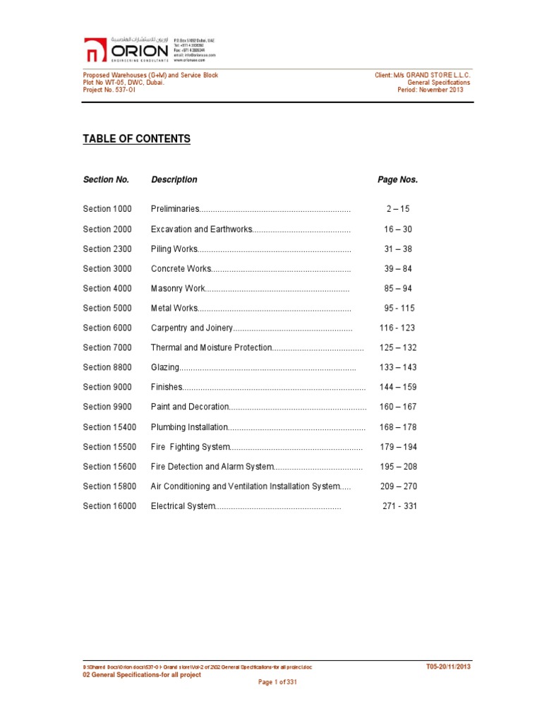 02 General Specifications-For All Project | PDF | General Contractor | Specification (Technical ...