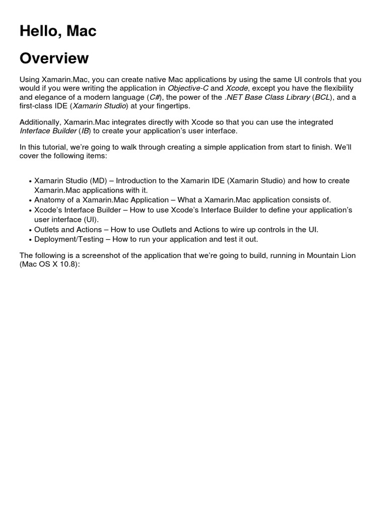 Xamarin Tutorial | PDF | Xamarin | Xcode