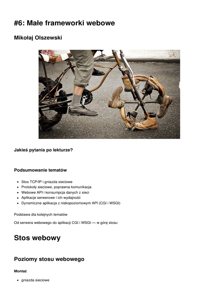 Programowanie w Internecie: #6 Małe frameworki webowe | PDF