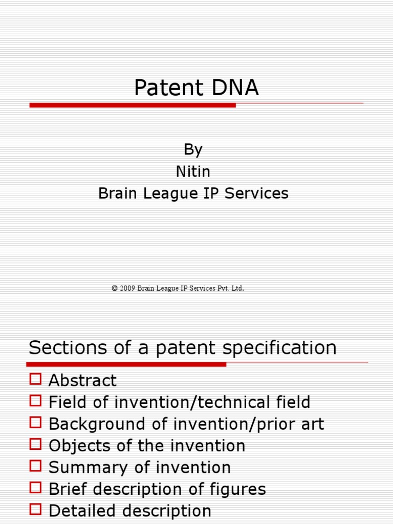Patent DNA: by Nitin Brain League IP Services | PDF | Patent Claim ...
