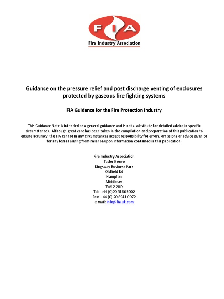 Guidance - Pressure Relief and Post Discharge Venting of Enclosures ...
