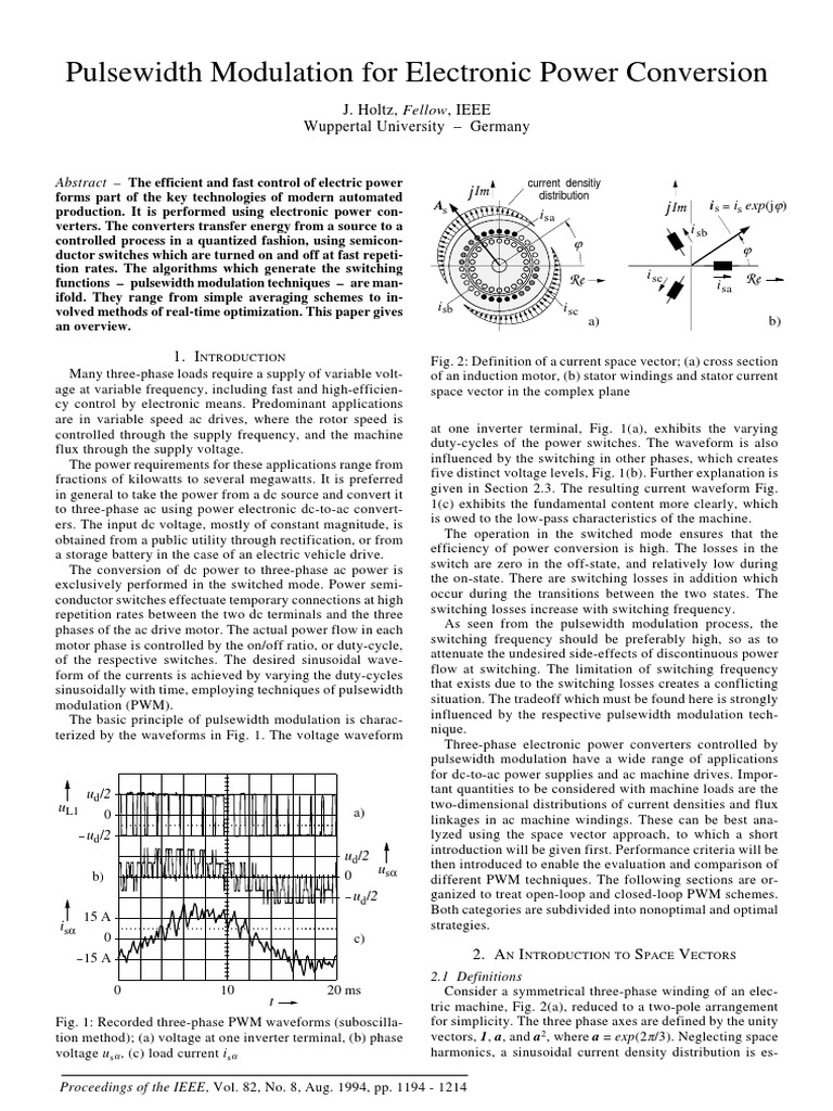Pulse-Width Modulation For Electronic Power Conversion | PDF | Power ...
