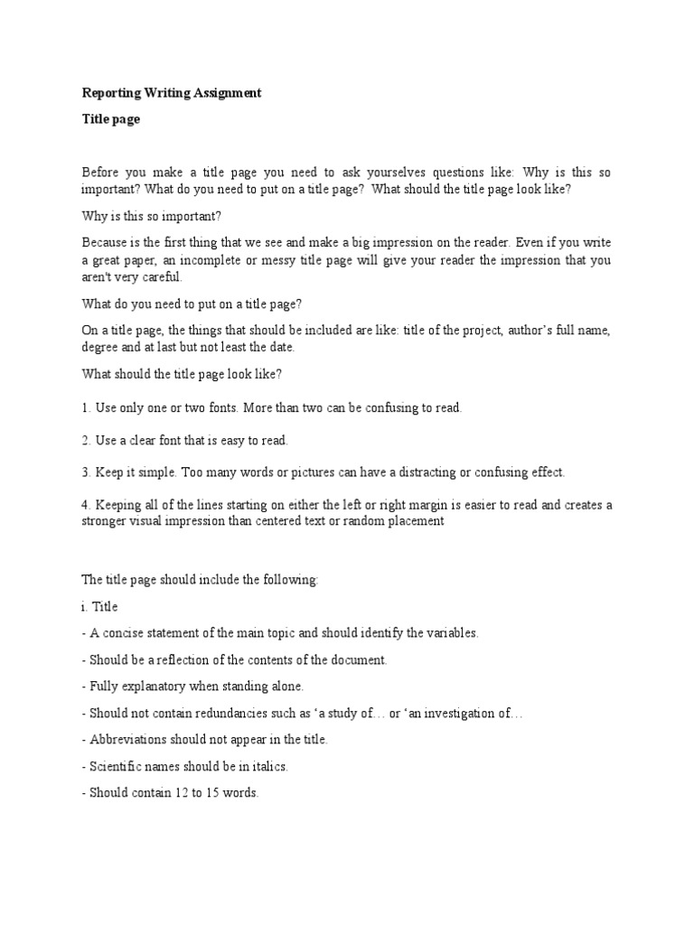 How to Create an Effective Title Page | PDF