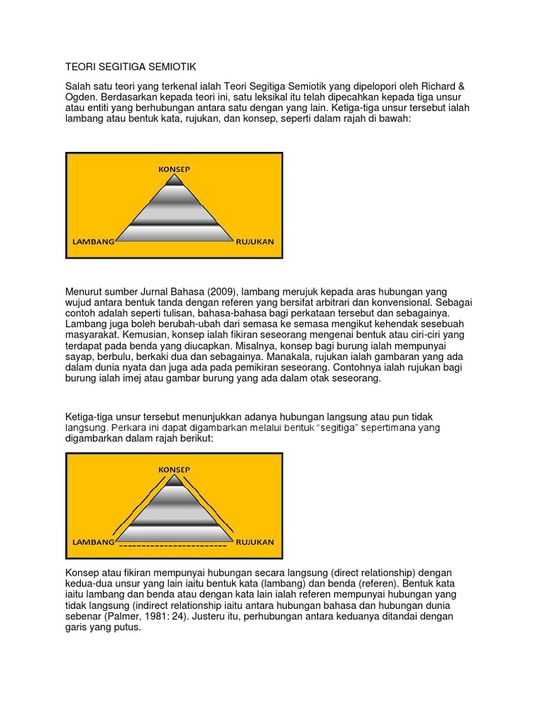 Teori Segitiga Semiotik | PDF
