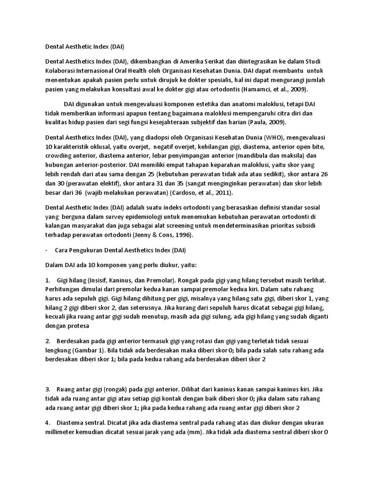 Dental Aesthetic Index | PDF