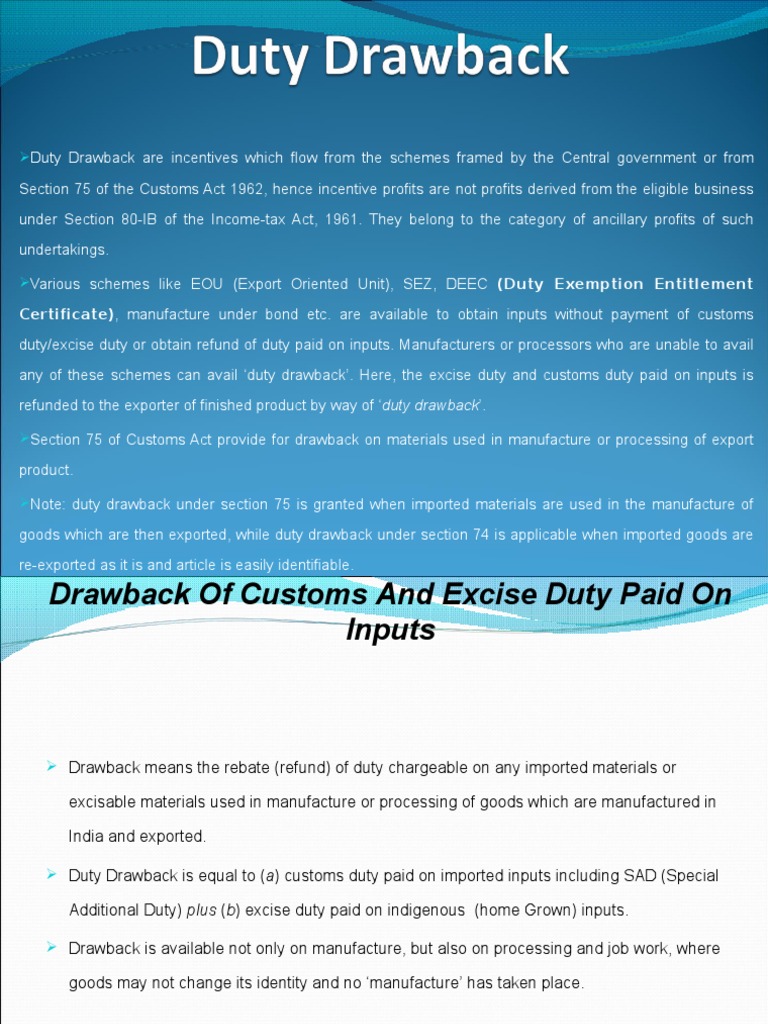 Understanding Duty Drawback in India | PDF | Invoice | Customs