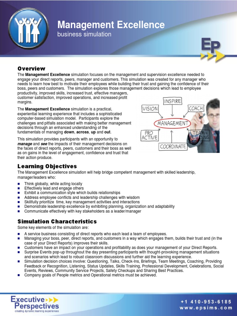EP Management Excellence Simulation | PDF | Simulation | Leadership