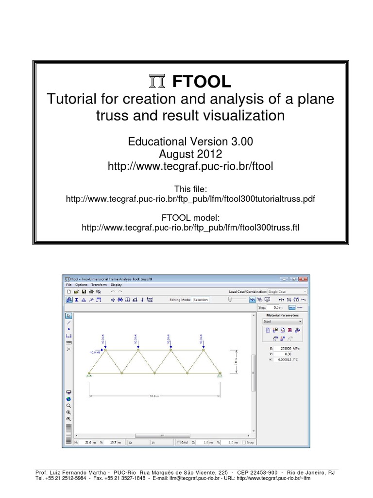 F Tool 300 Tutorial Truss | PDF | Truss | Areas Of Computer Science