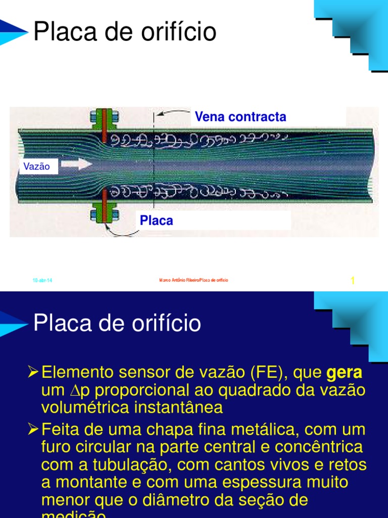 Placa de Orificio | PDF | Fases da Matéria | Mecânica